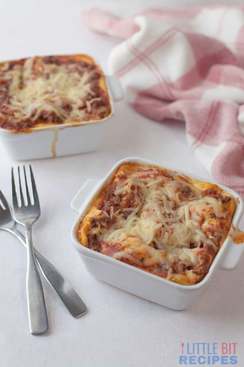 Single Serve Individual Lasagna | Little Bit Recipes