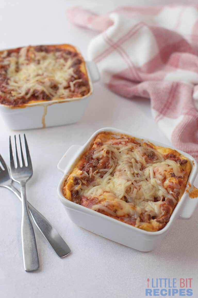 Single Serve Individual Lasagna | Little Bit Recipes