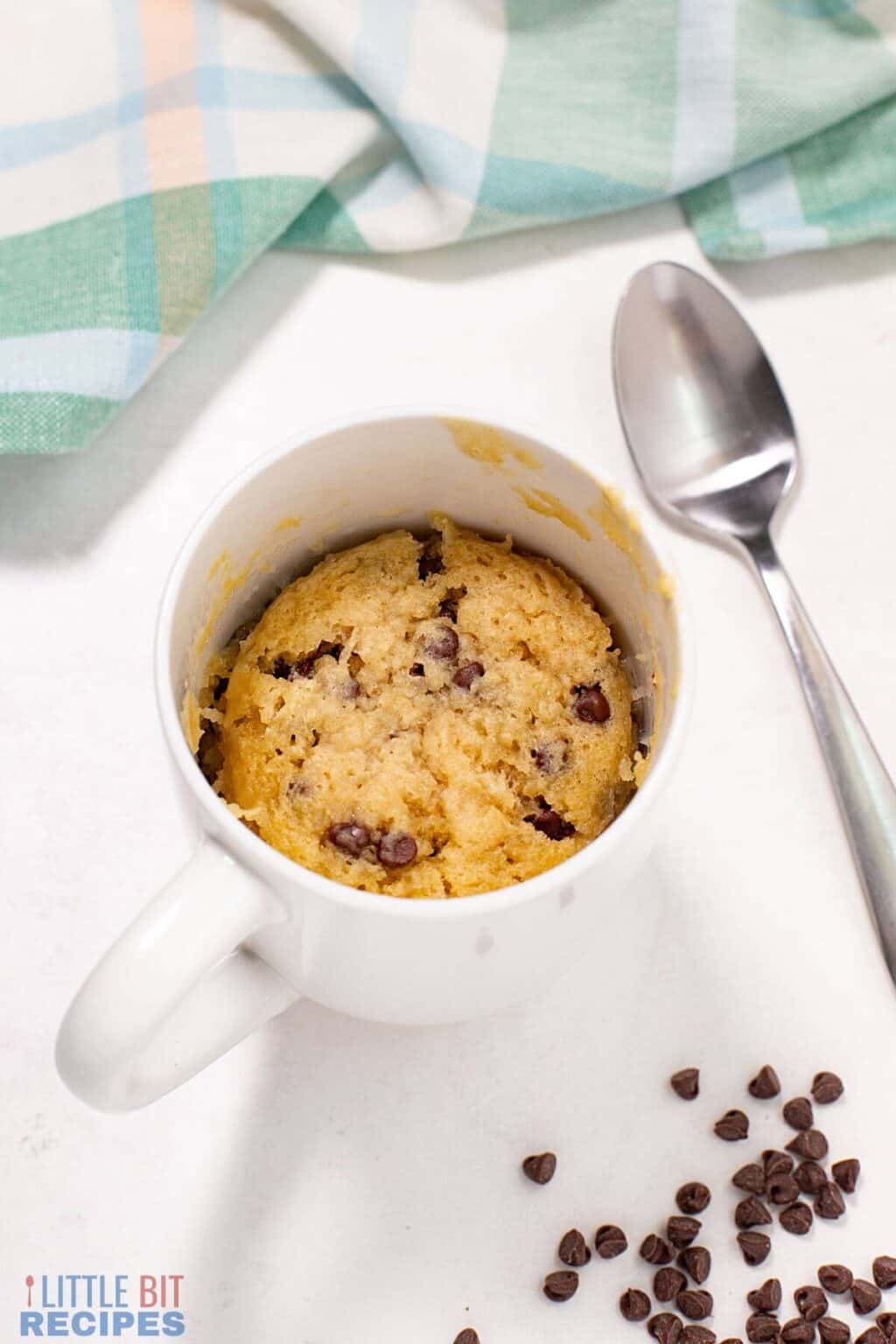 Chocolate Chip Mug Cake | Little Bit Recipes