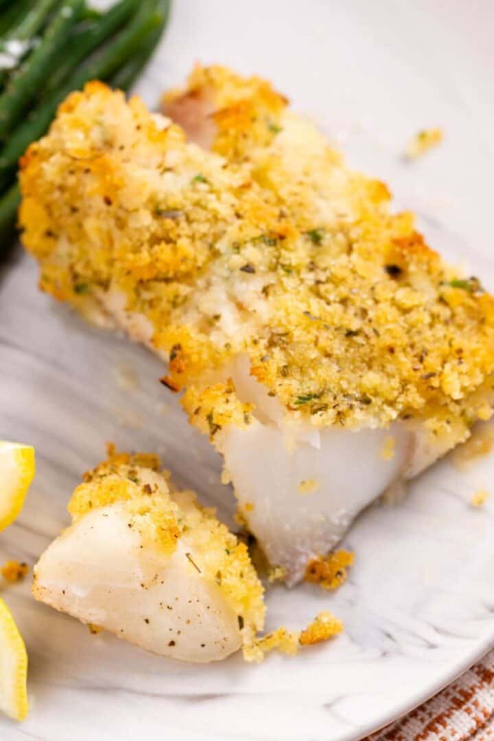 Baked Panko Crusted Cod Fish | Little Bit Recipes