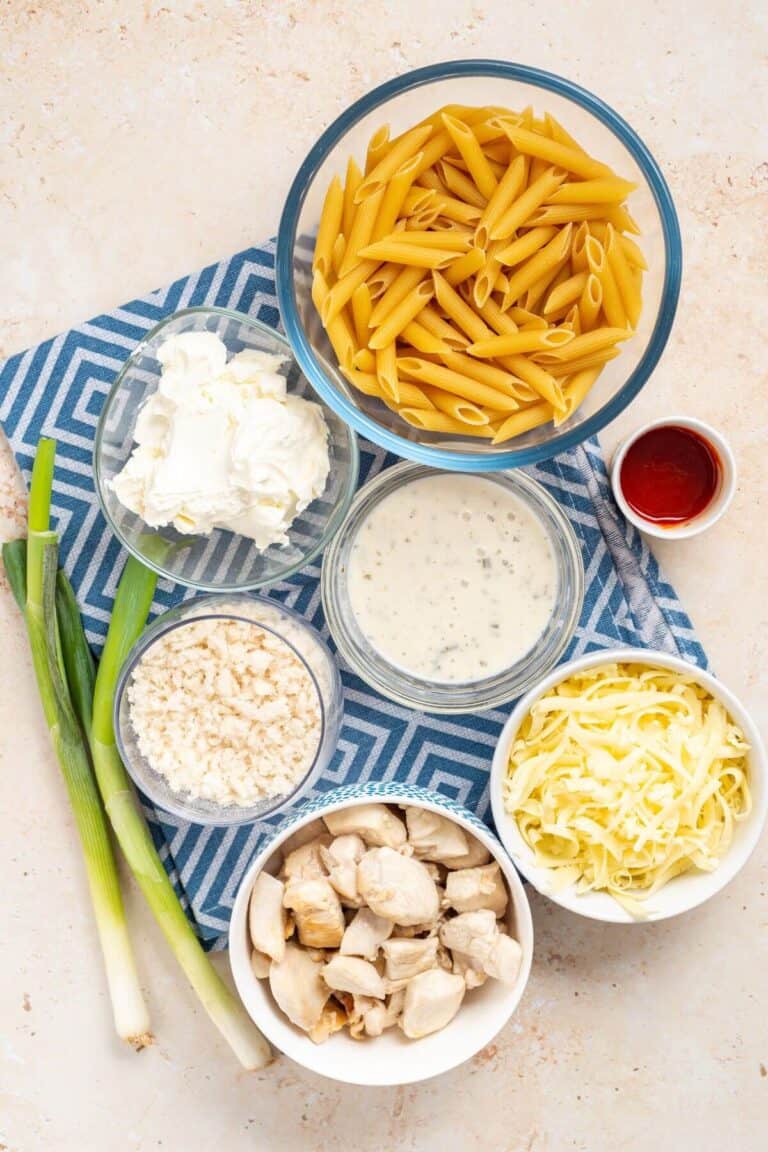 Buffalo Chicken Pasta Bake | Little Bit Recipes