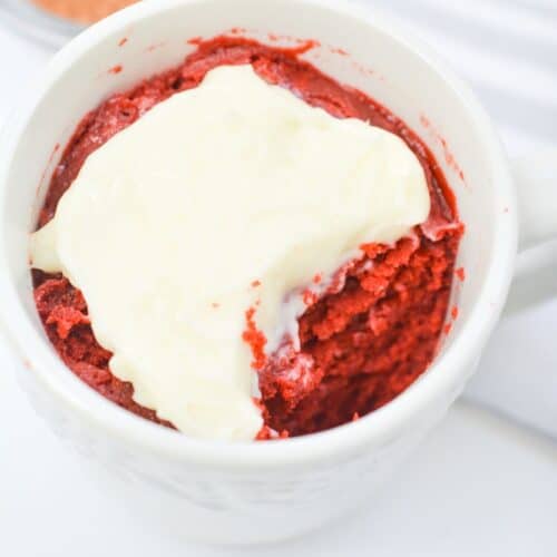 Red Velvet Mug Cake | Little Bit Recipes
