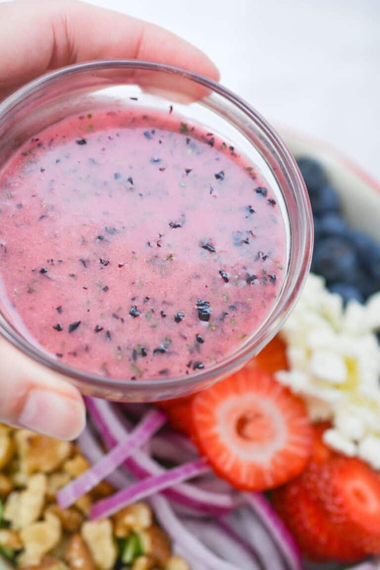 Berry Salad with Blueberry Dressing | Little Bit Recipes