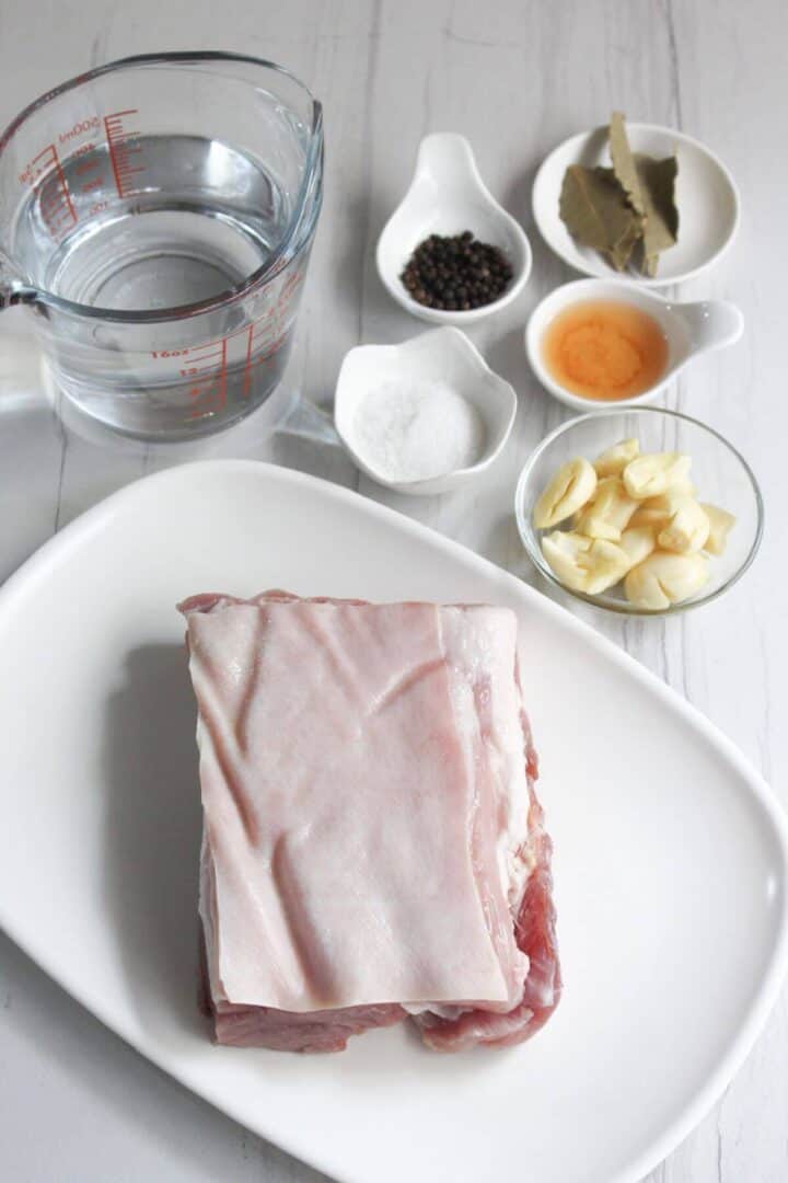 Air Fryer Pork Belly (Lechon Kawali) | Little Bit Recipes