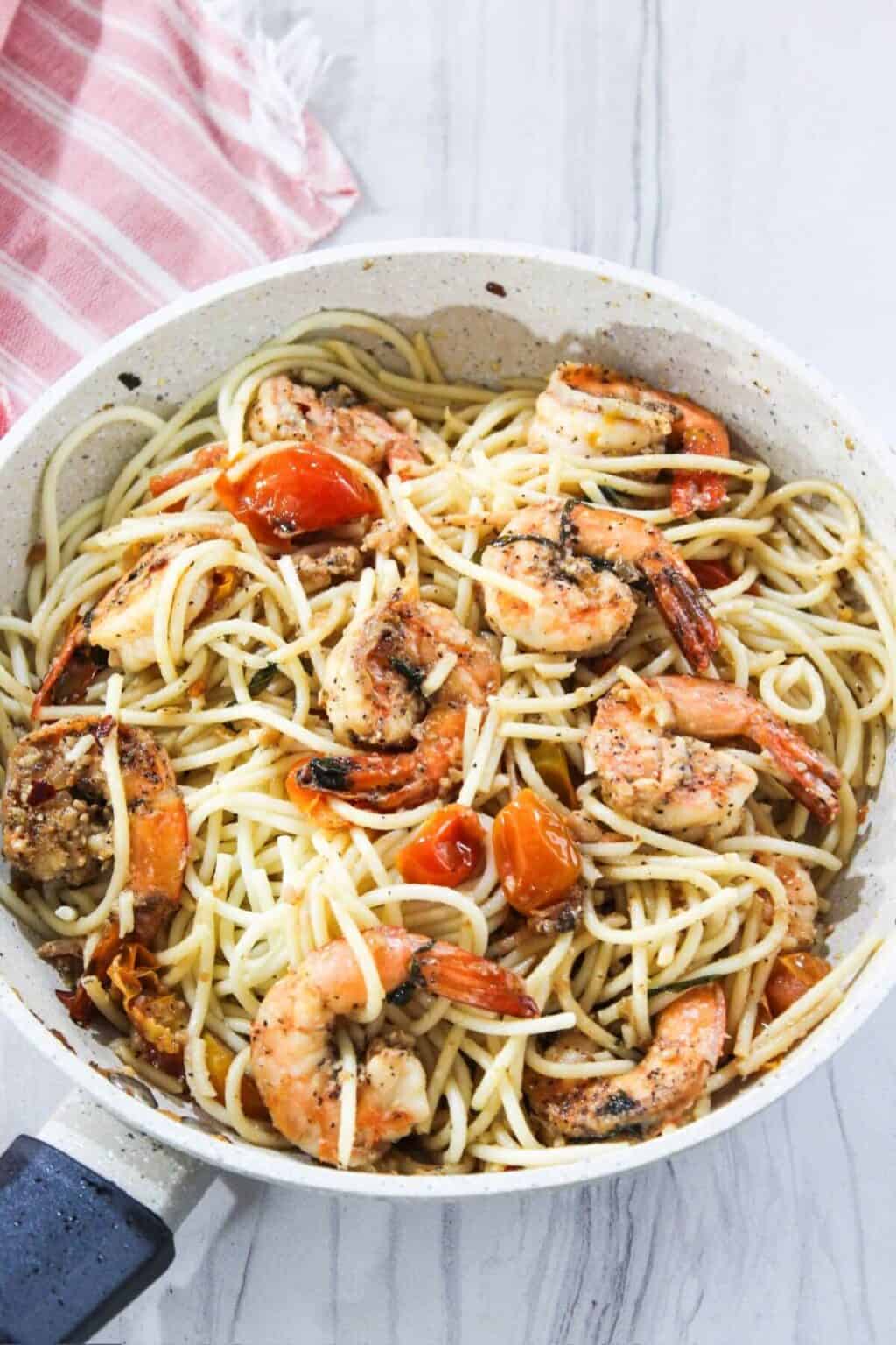 Shrimp and Tomato Pasta | Little Bit Recipes