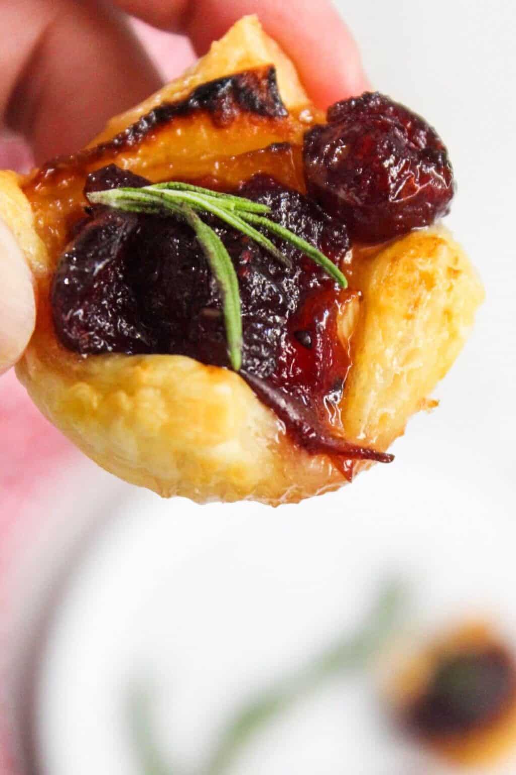 Brie & Cranberry in Puff Pastry | Little Bit Recipes