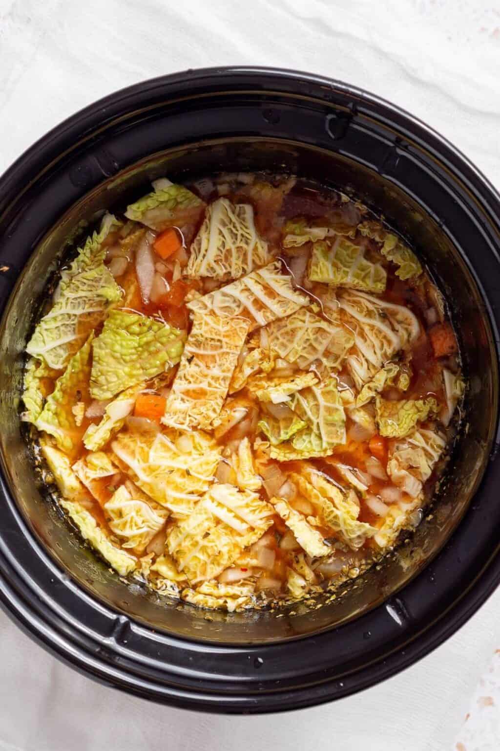 Crock Pot Cabbage Soup | Little Bit Recipes