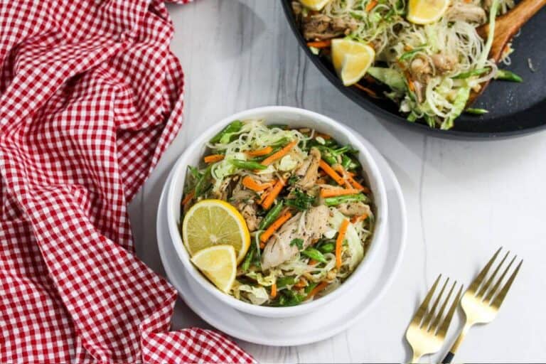 Pancit Bihon Guisado with Chicken and Pork | Little Bit Recipes