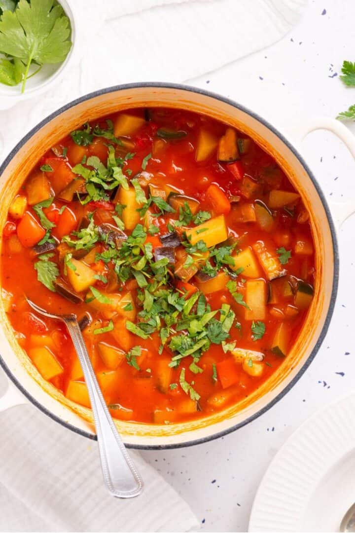 Ciambotta Italian Vegetable Stew | Little Bit Recipes