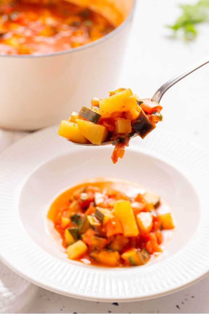 Ciambotta Italian Vegetable Stew | Little Bit Recipes