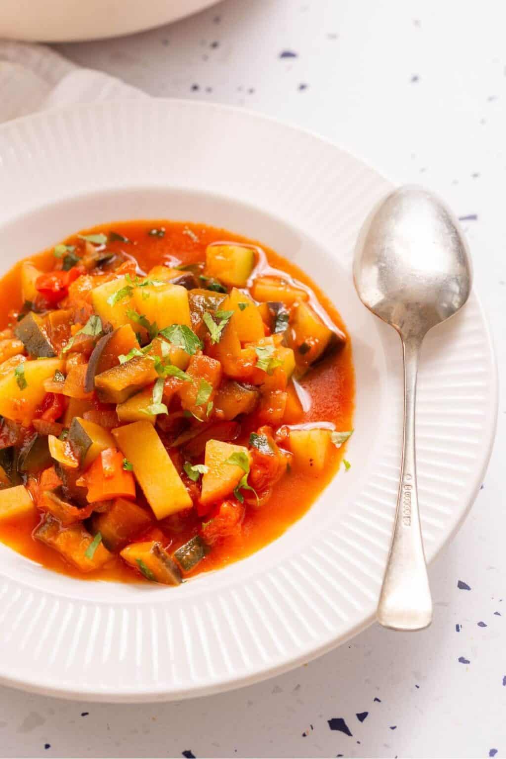 Ciambotta Italian Vegetable Stew | Little Bit Recipes