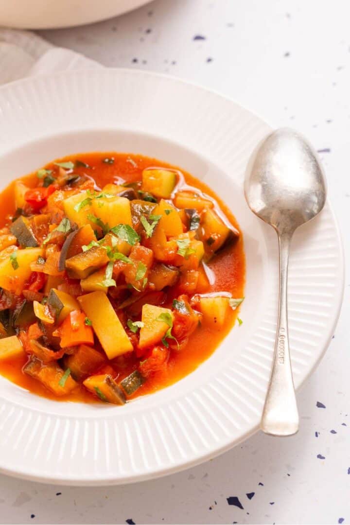 Ciambotta Italian Vegetable Stew | Little Bit Recipes