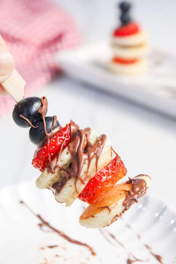 Mini Pancake Skewers | Little Bit Recipes