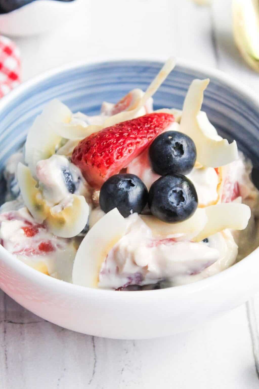 Red White and Blue Fruit Salad | Little Bit Recipes