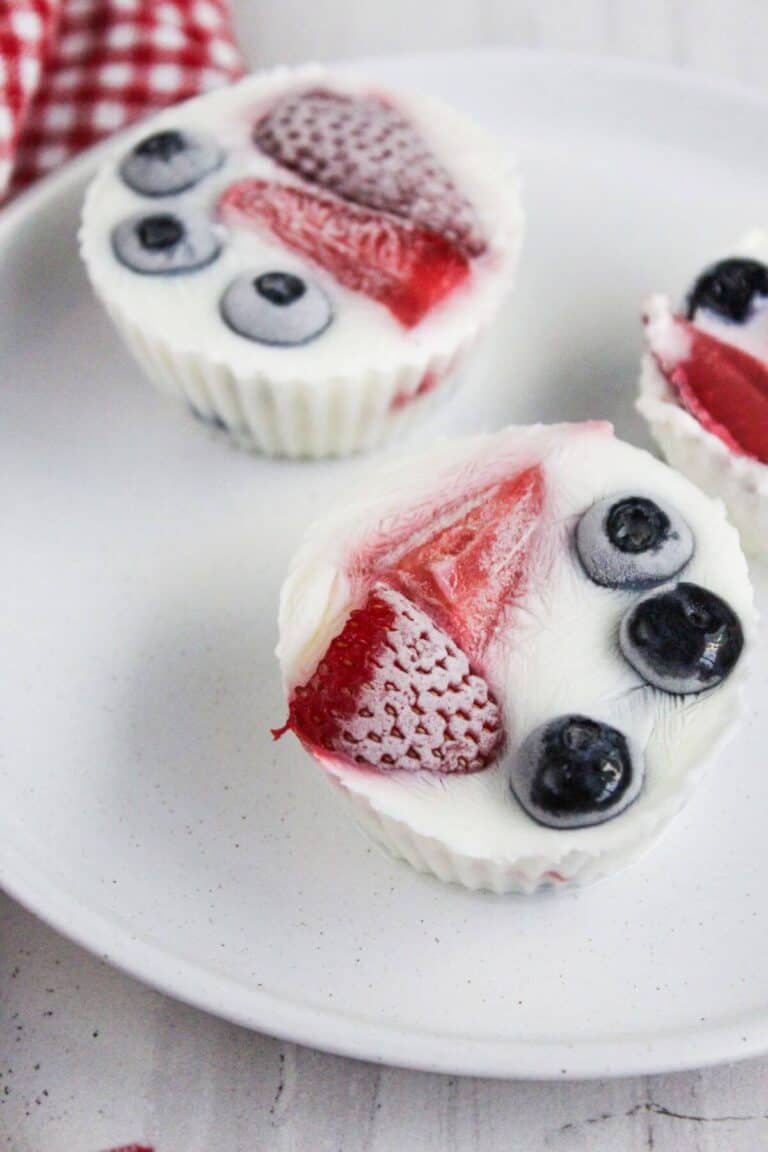 Frozen Yogurt (Red White and Blue) | Little Bit Recipes