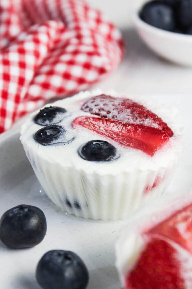 Frozen Yogurt (Red White and Blue) | Little Bit Recipes