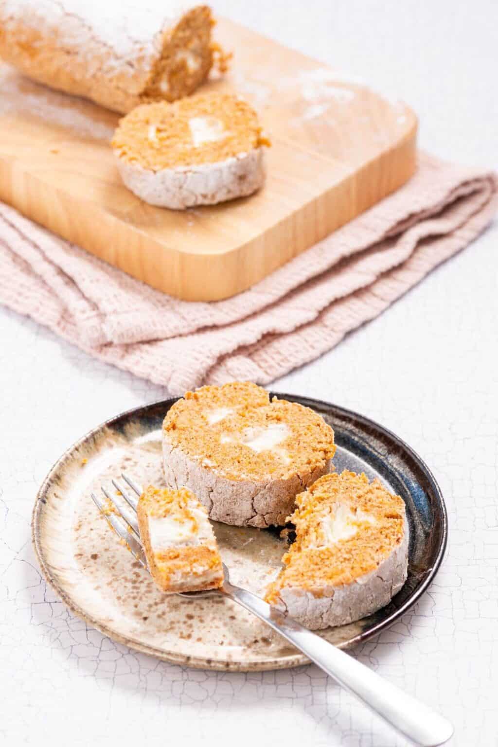 Mini Pumpkin Roll | Little Bit Recipes