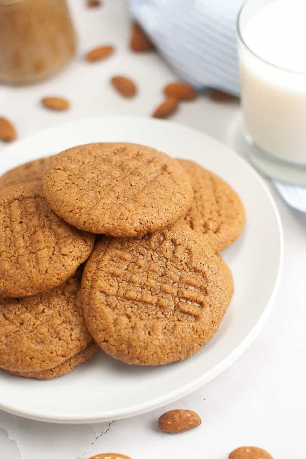 3-Ingredient Almond Butter Cookies | Little Bit Recipes