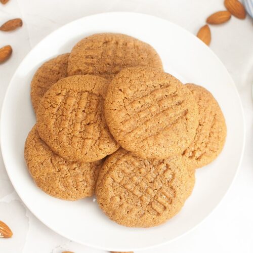 3-Ingredient Almond Butter Cookies | Little Bit Recipes