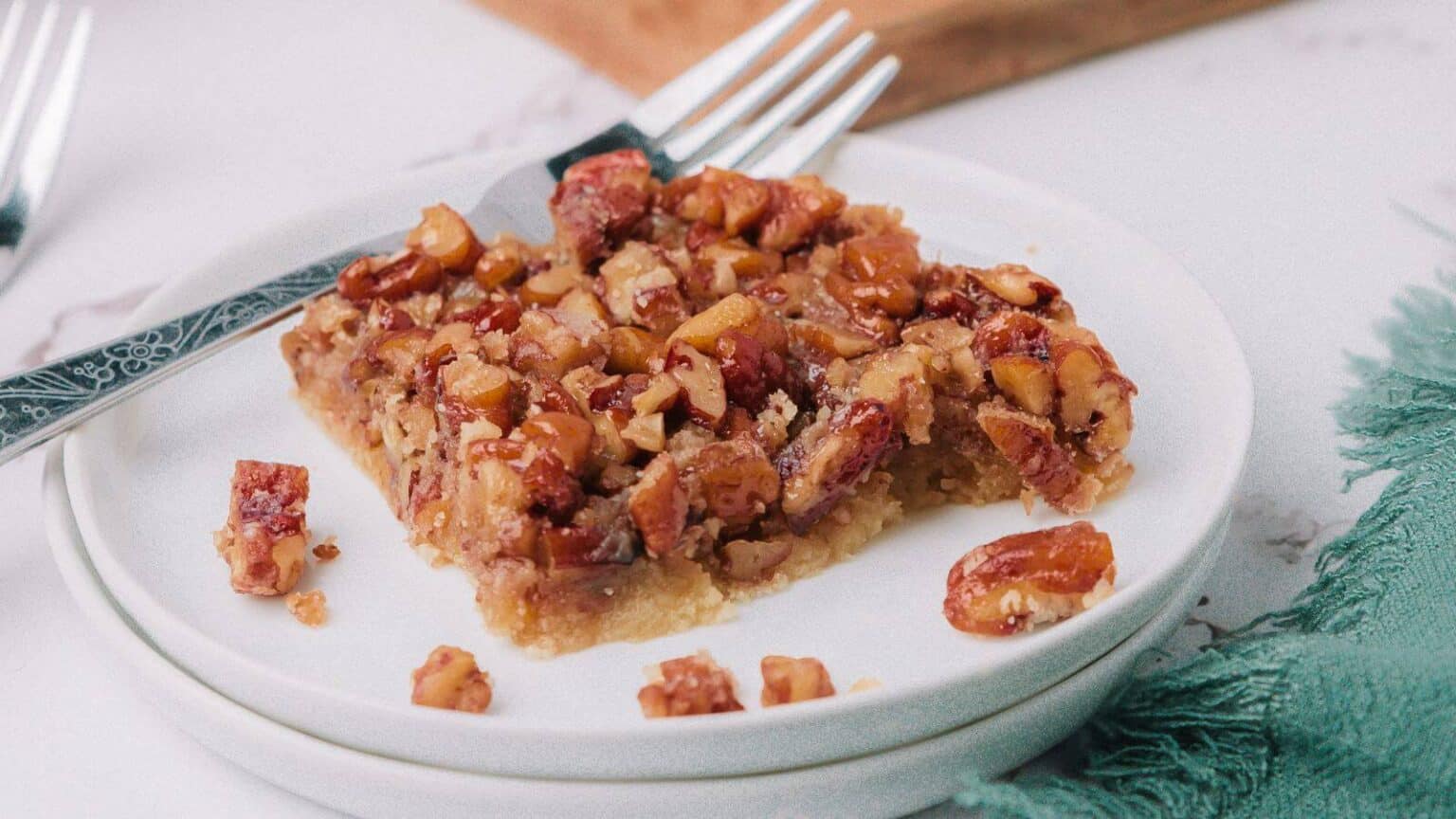 Easy Pecan Pie Bars (Keto, Gluten Free) | Little Bit Recipes