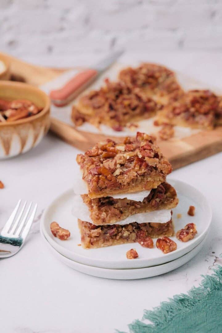 Easy Pecan Pie Bars (Keto, Gluten Free) | Little Bit Recipes