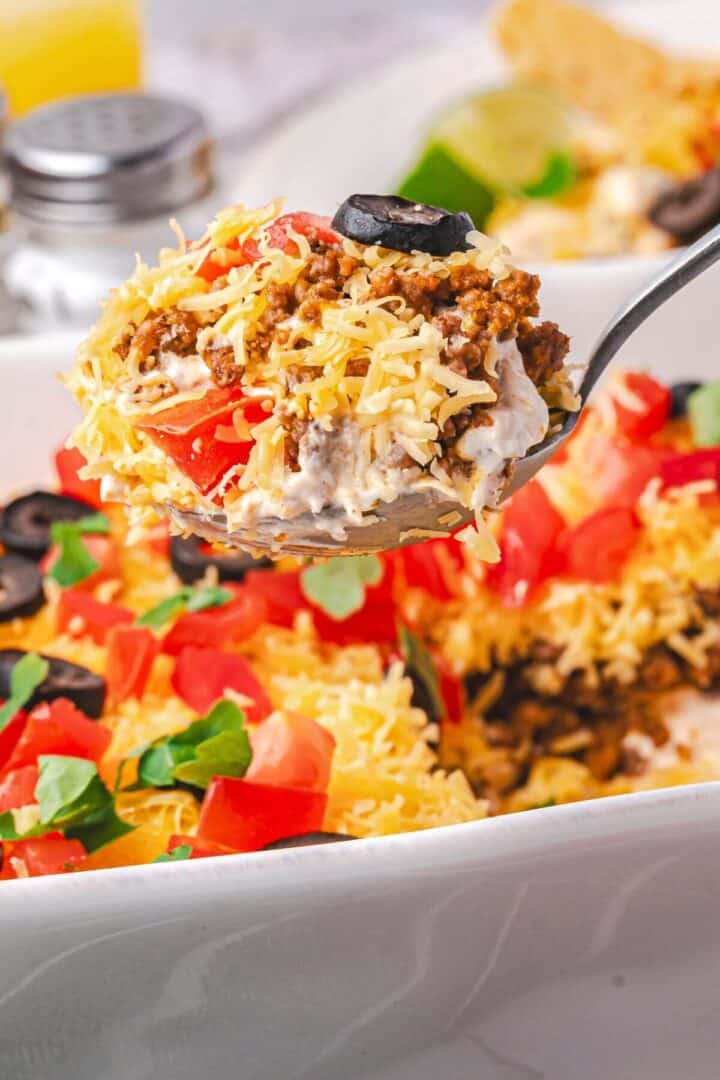 Layered Taco Dip | Little Bit Recipes