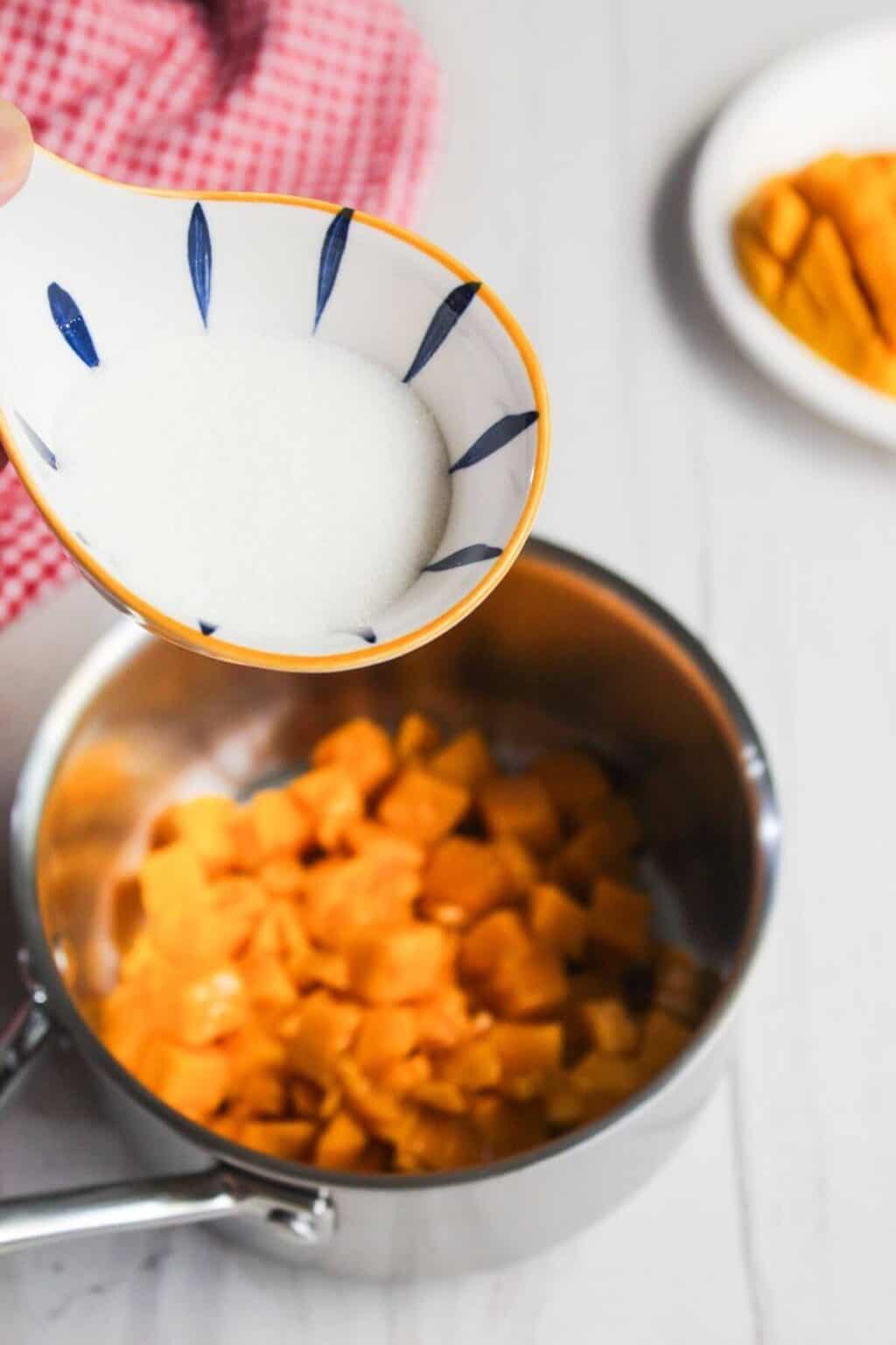 Easy Mango Compote (3-Ingredients) | Little Bit Recipes