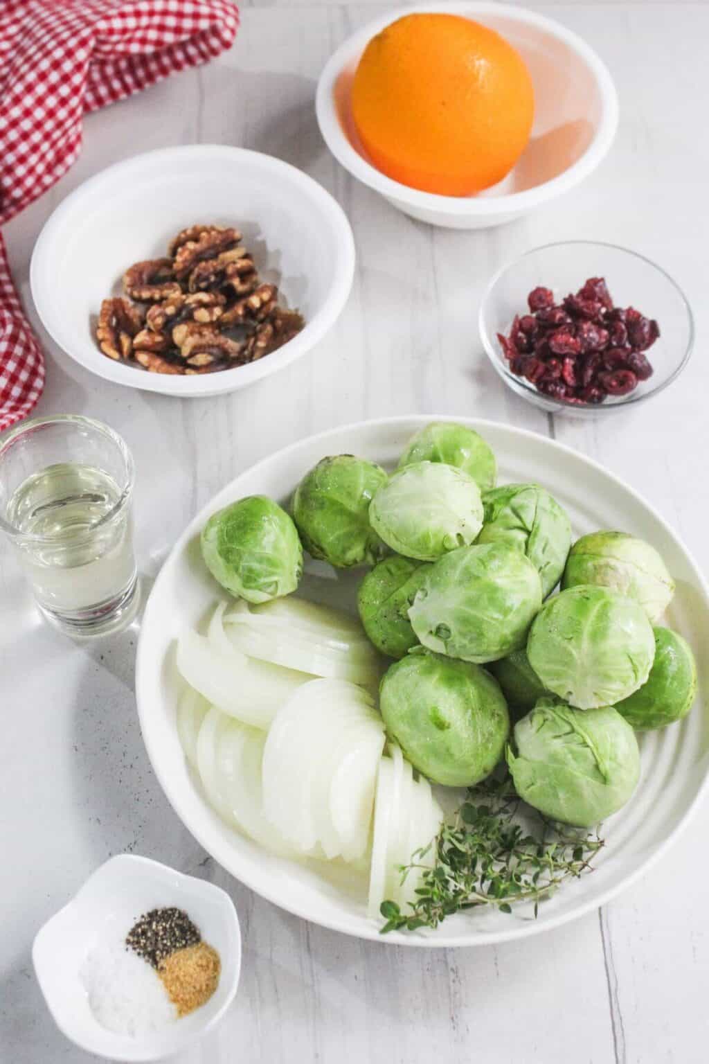 Cranberry Brussels Sprouts with Walnuts | Little Bit Recipes