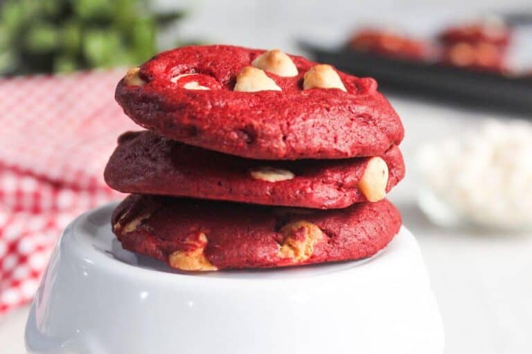 Red Velvet Cake Mix Cookies | Little Bit Recipes