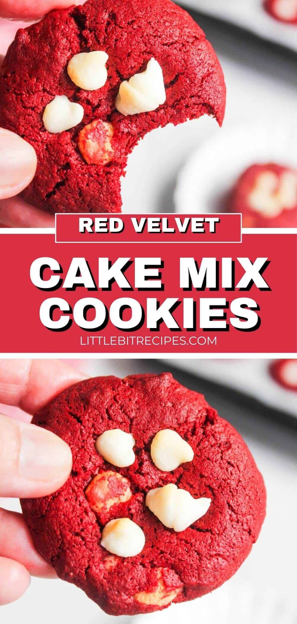 Red Velvet Cake Mix Cookies | Little Bit Recipes